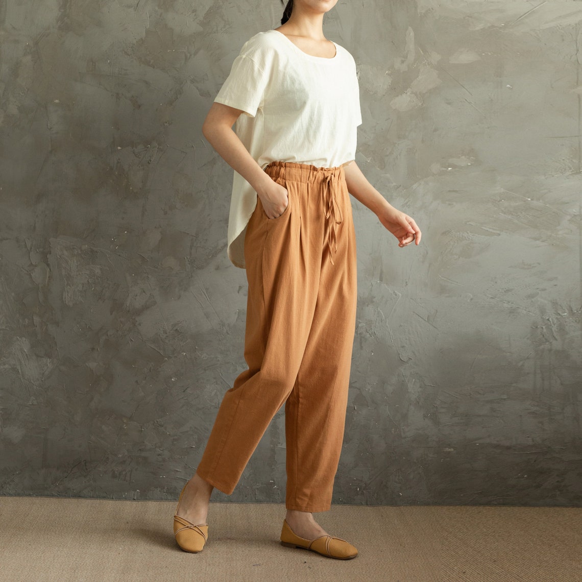 Summer Women Elastic Waist Cotton Pants Soft Casual Loose Boho - Etsy