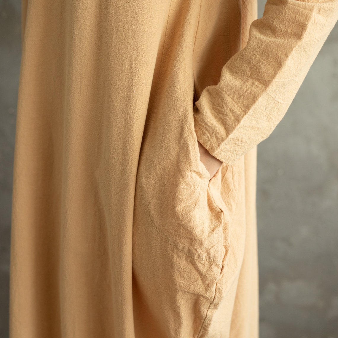 Women Cotton Dress Soft Casual Loose Robes Long Sleeves Shift - Etsy