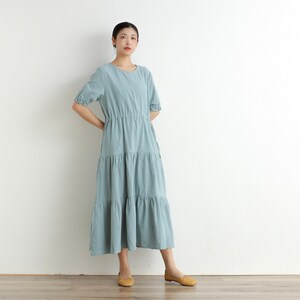 Women Cotton Dress Soft Casual Loose Robes Short Sleeves Shift - Etsy