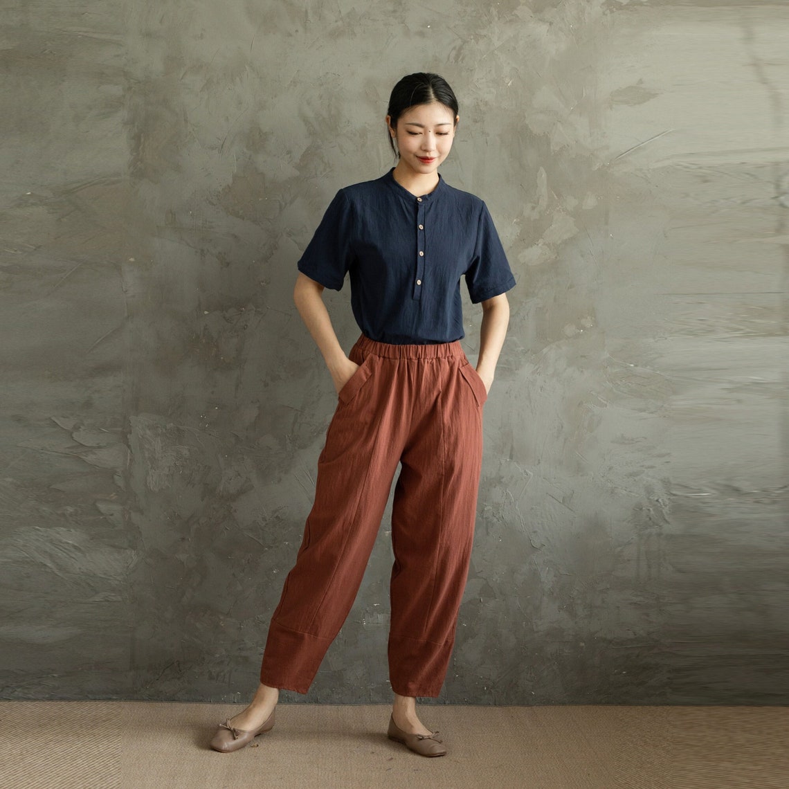 Summer Women Elastic Waist Cotton Pants Soft Casual Loose Boho - Etsy