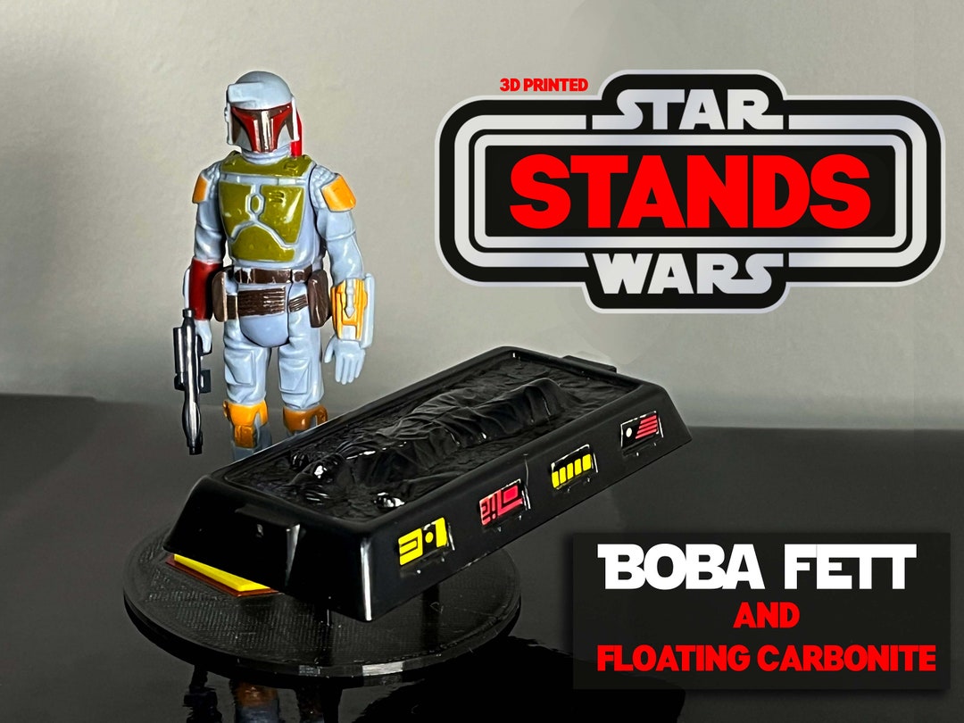 3D Printed Boba and Carbonite Block (floating) Inspired Stands. Figures ...