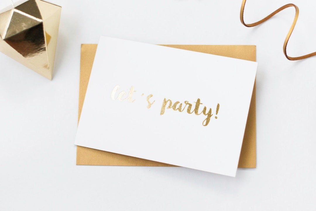 Invitation Card With Gold Embossing Letterpress Printing and - Etsy