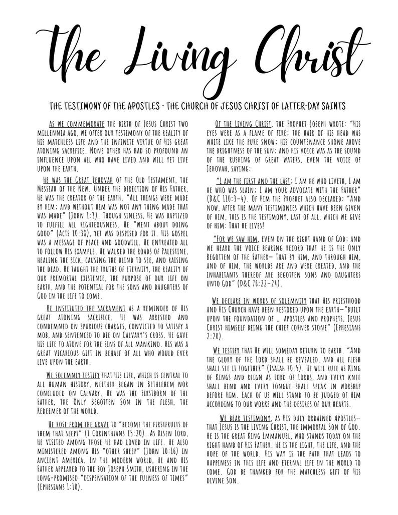 The Living Christ - Digital Download - Printable - English - Etsy