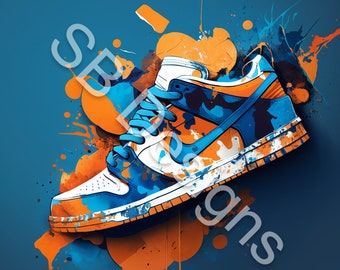 Dunk Basketball Shoe Art Handmade Digital Print (EPS, PNG, & JPG Files ...
