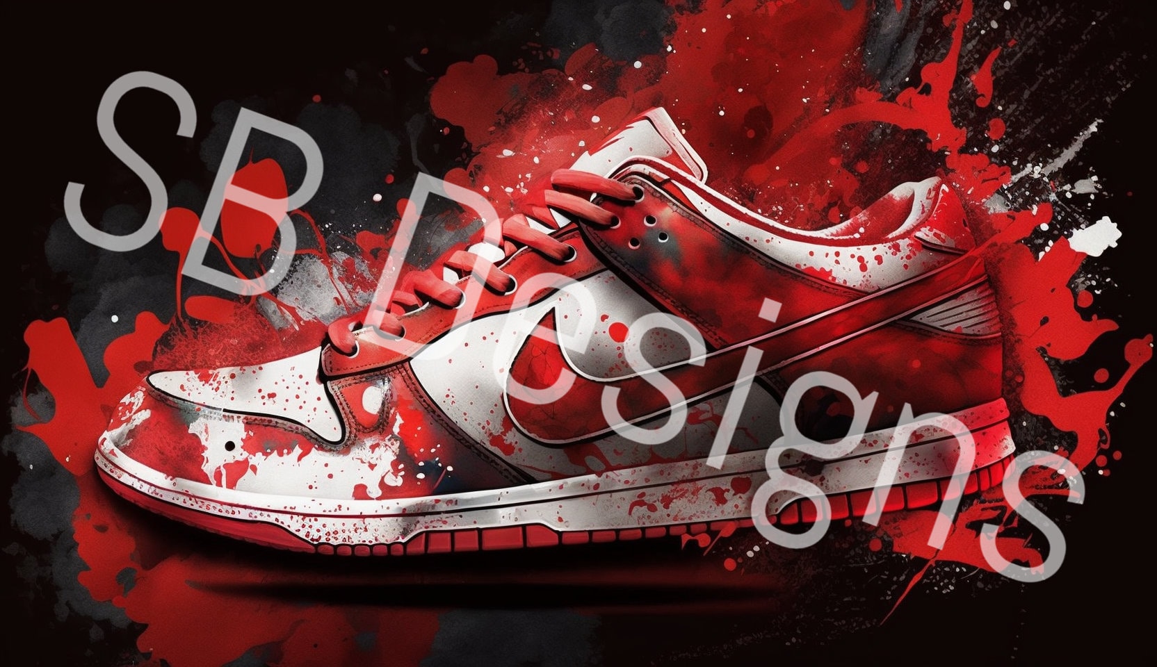 Dunk Basketball Shoe Art Handmade Digital Print (EPS, PNG, & JPG Files ...