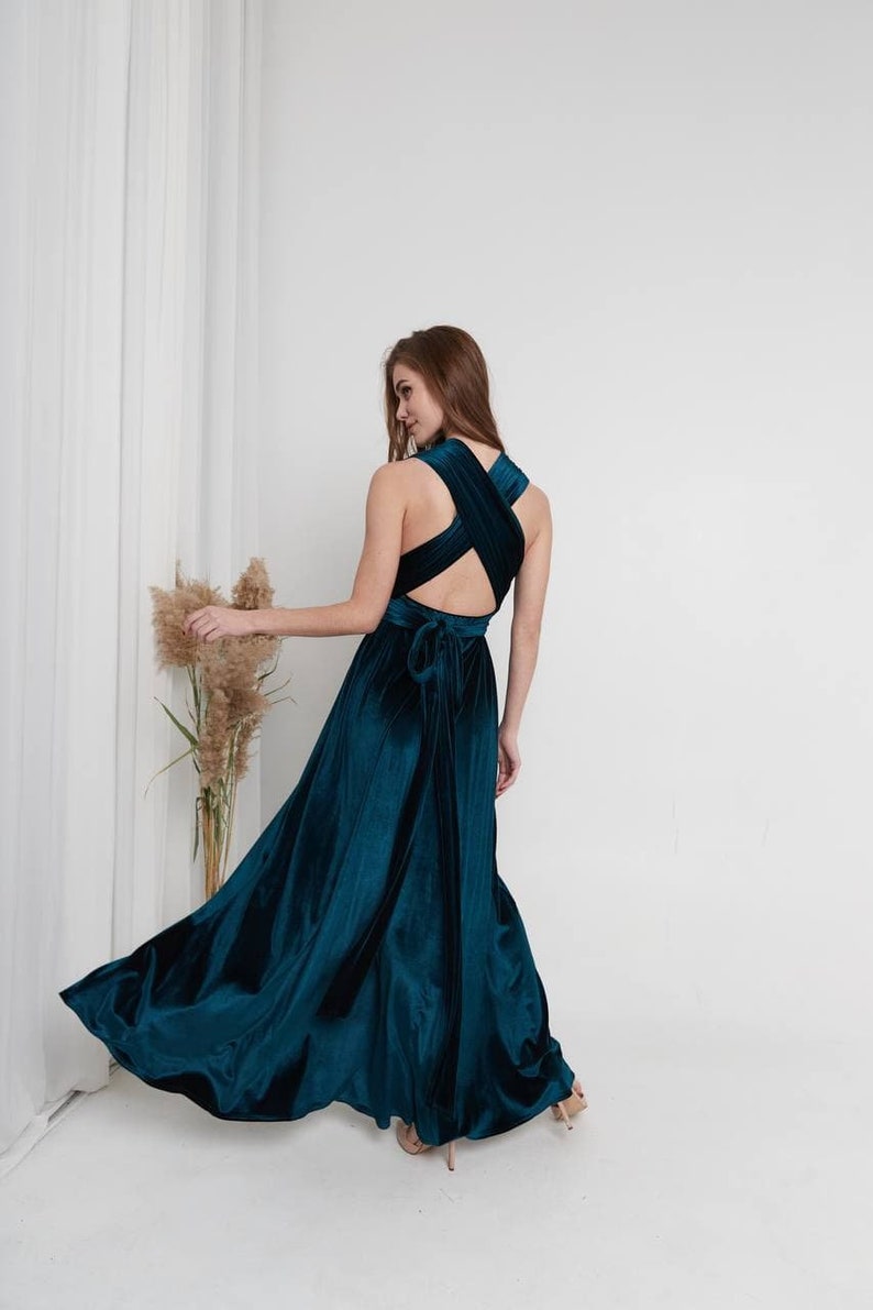 Navy Velvet Dress Infinity Velvet Bridesmaids Dress - Etsy