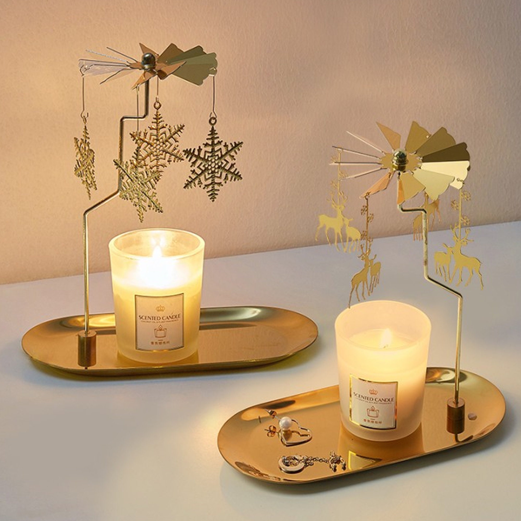 Stainless Metal Rotating Scented Candle Tray | Reindeer - Dream Catcher ...