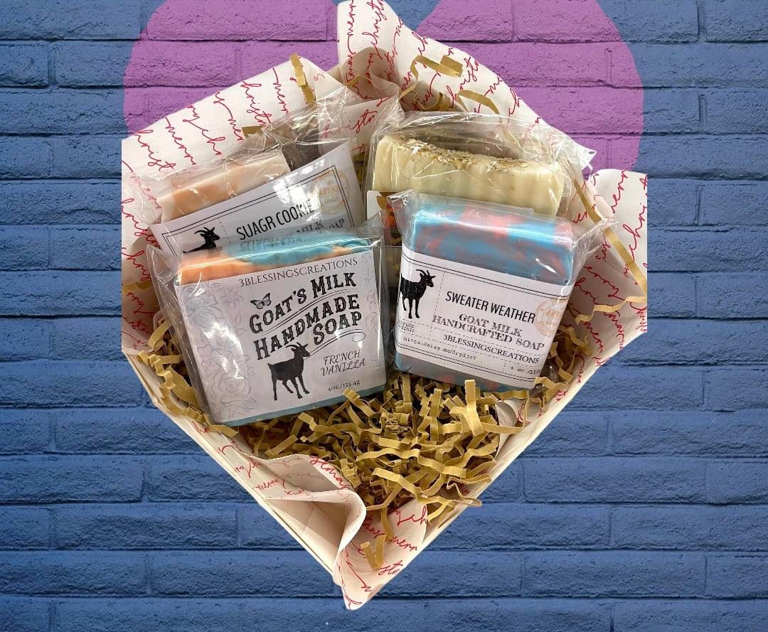 Goats Milk Soap Gift Box, Valentine's Day Gift Box, Goats Milk Soaps ...