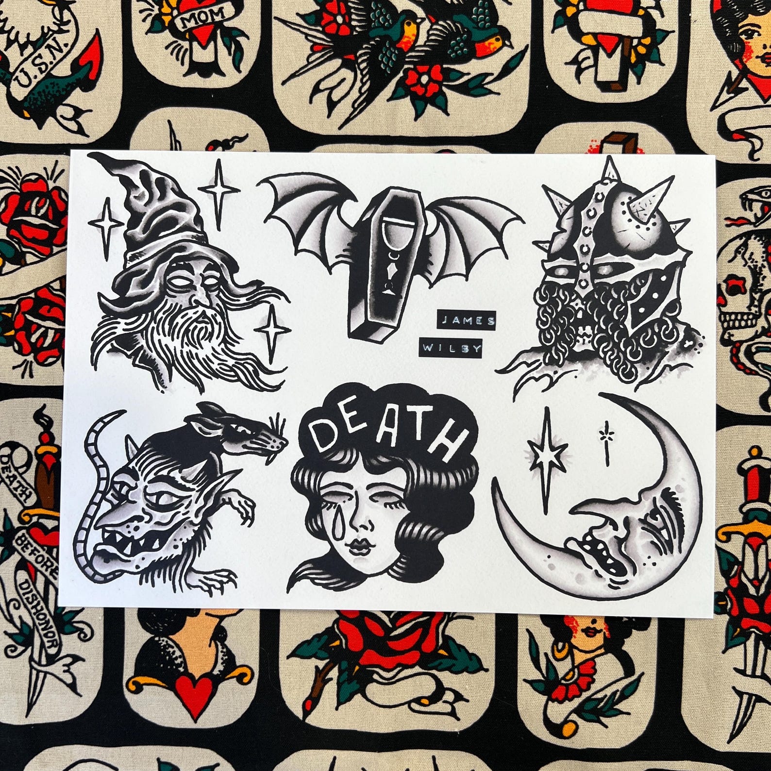 Blackwork Set 2 A4 TATTOO FLASH SHEET Set | Traditional Flash | Tattoo ...