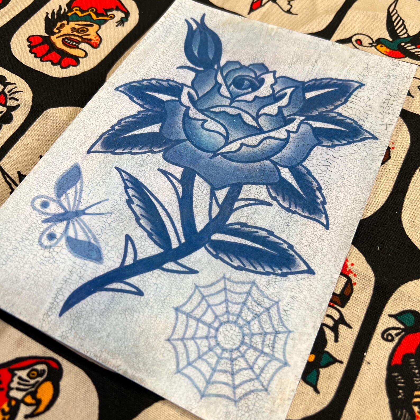 Cracked Tile A5 TATTOO FLASH SHEET | Traditional Flash | Tattoo Flash ...
