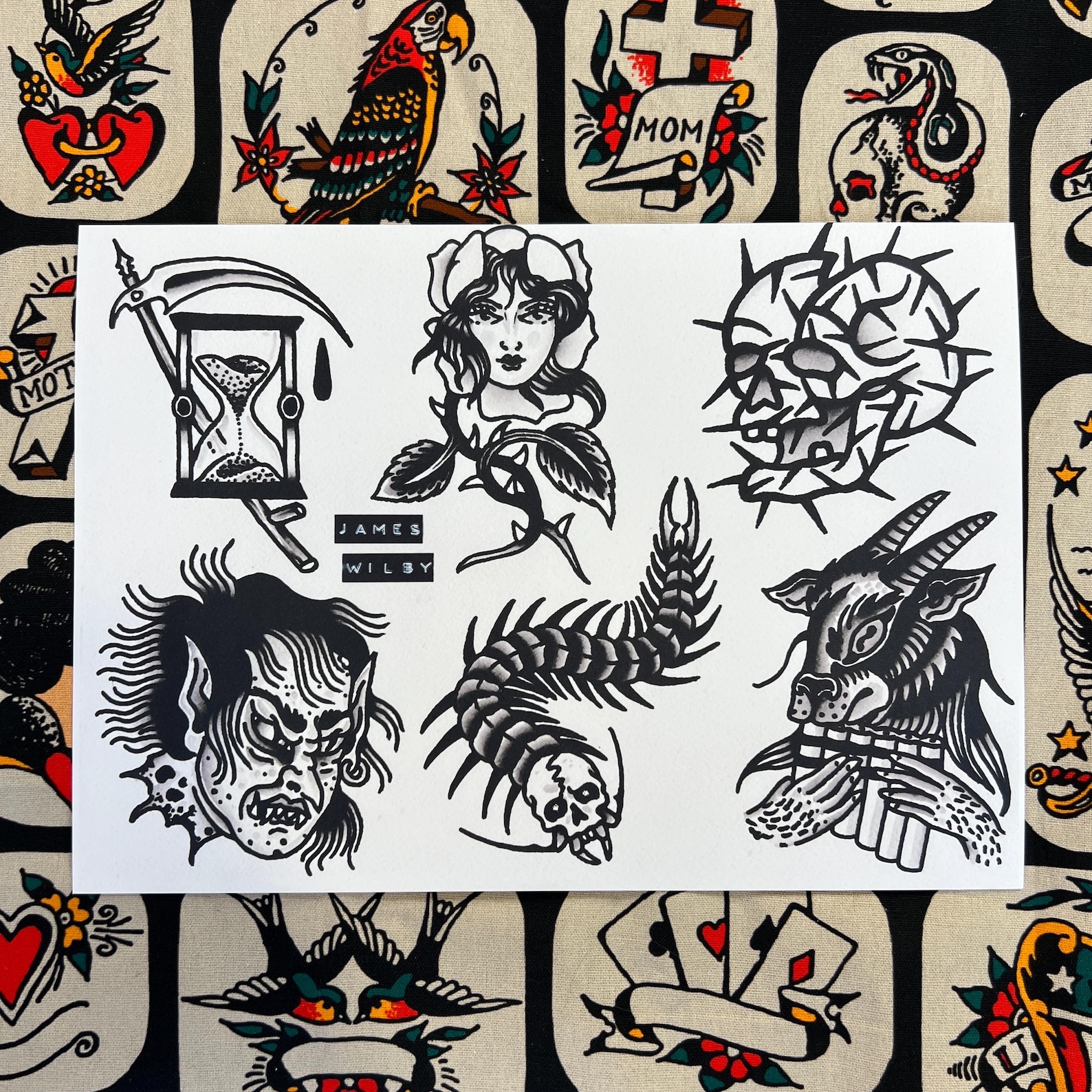 Blackwork Set 2 A4 TATTOO FLASH SHEET Set | Traditional Flash | Tattoo ...