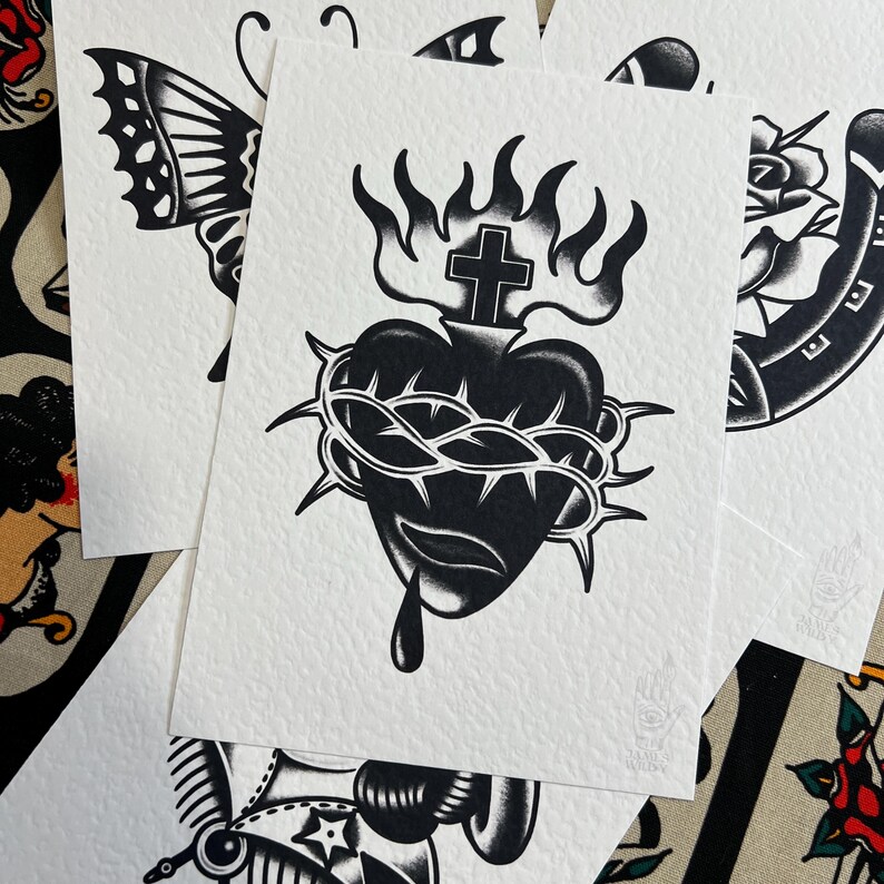 Blackwork Set 1 A5 TATTOO FLASH SHEET | Traditional Flash | Tattoo ...