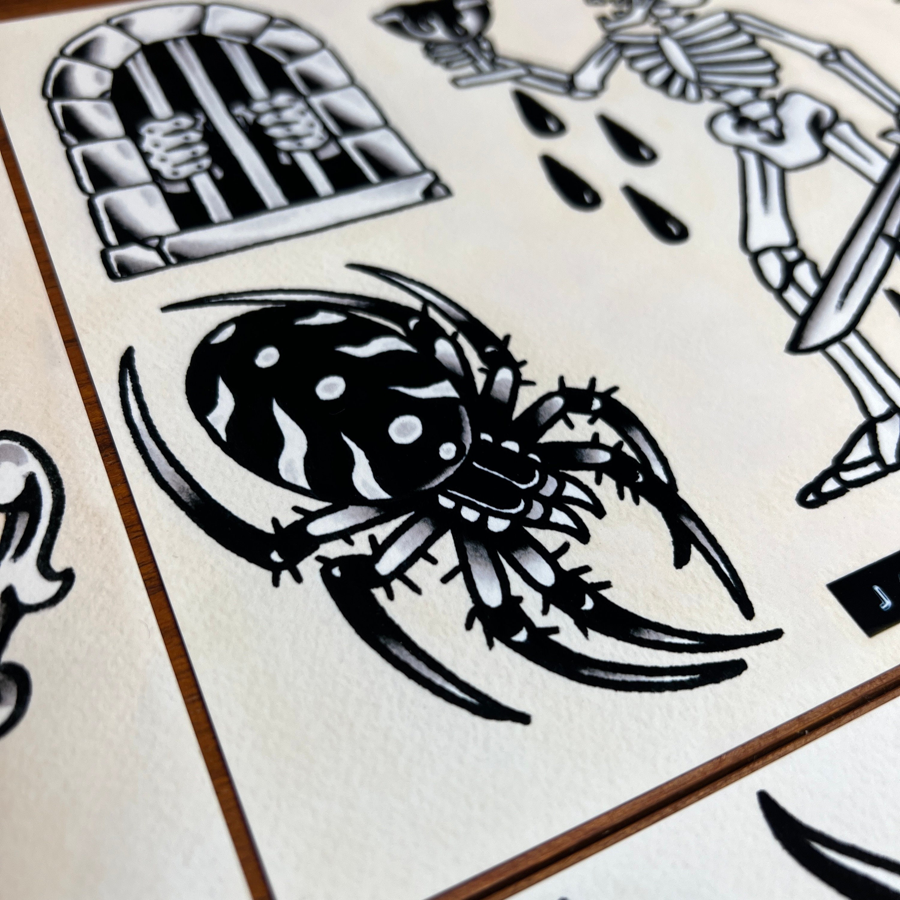 Blackwork A4 TATTOO FLASH SHEET Set Traditional Flash - Etsy