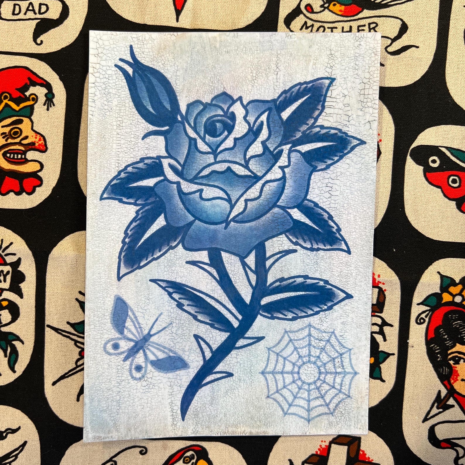 Cracked Tile A5 TATTOO FLASH SHEET | Traditional Flash | Tattoo Flash ...