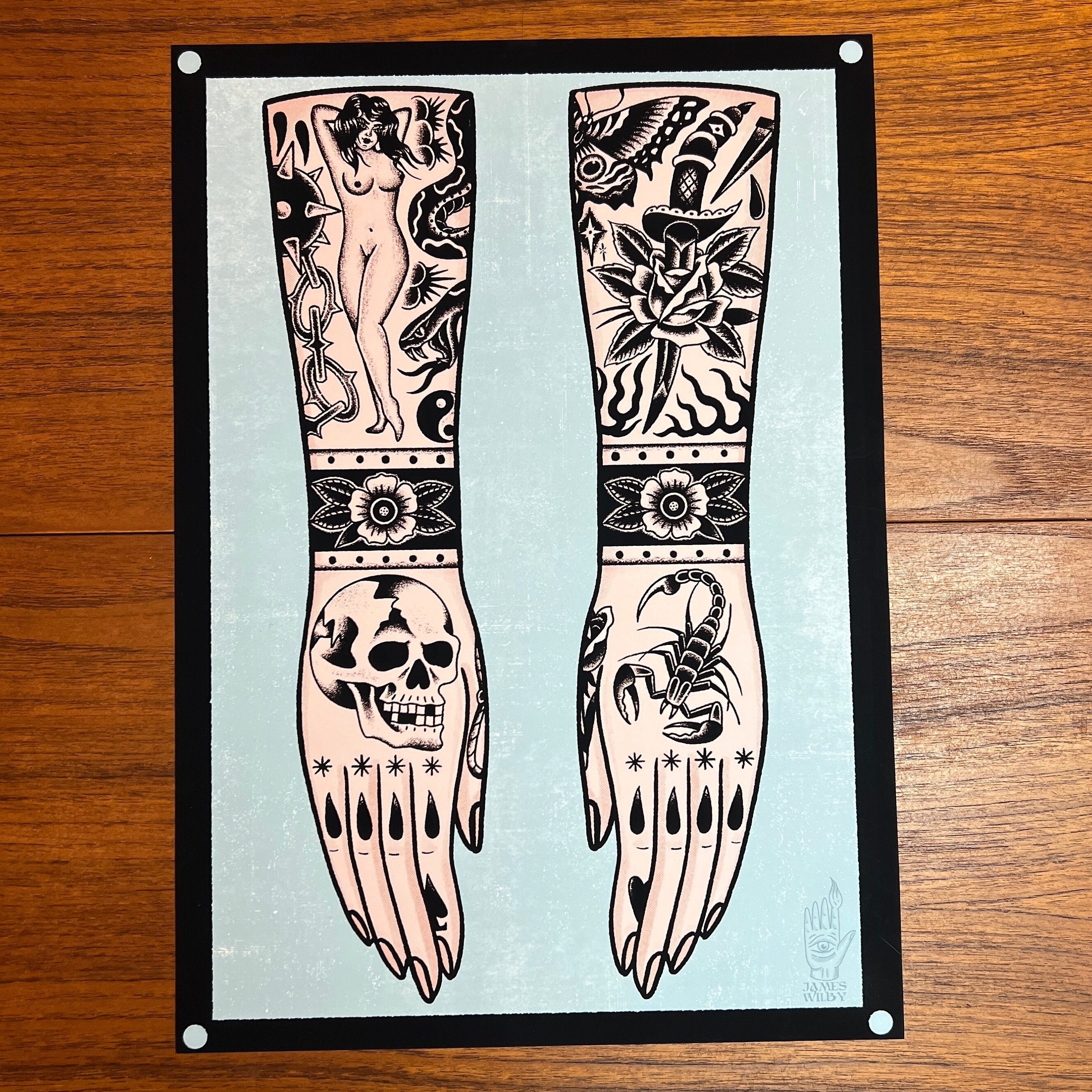 Arm Sleeves A3 TATTOO FLASH SHEET Traditional Flash Tattoo Flash Print ...