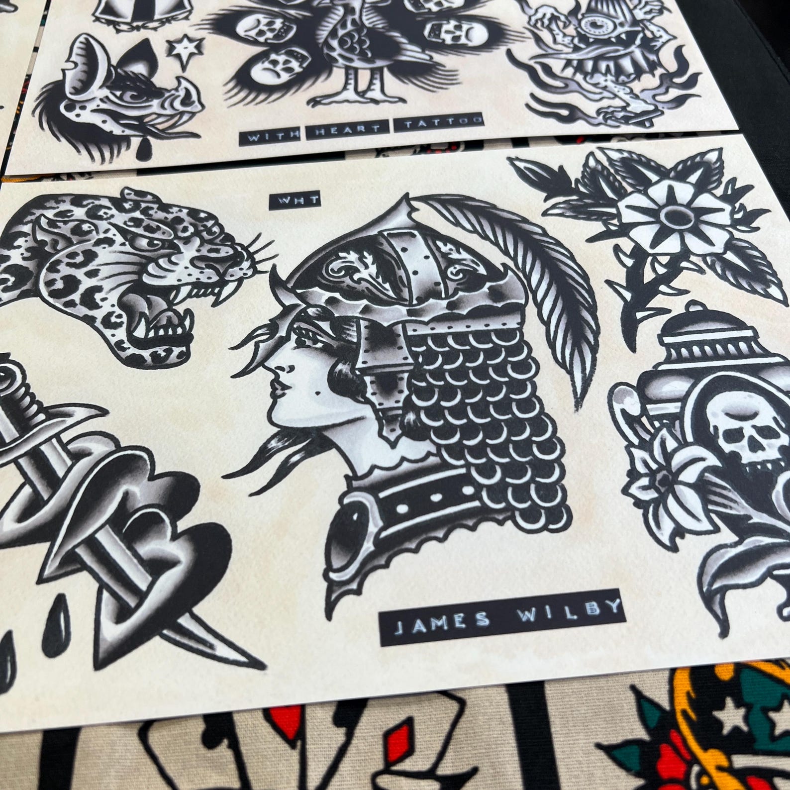 Blackwork A4 TATTOO FLASH SHEET Set | Traditional Flash | Tattoo Flash ...