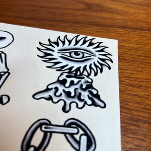 Blackwork A4 TATTOO FLASH SHEET Set Traditional Flash Tattoo Flash ...