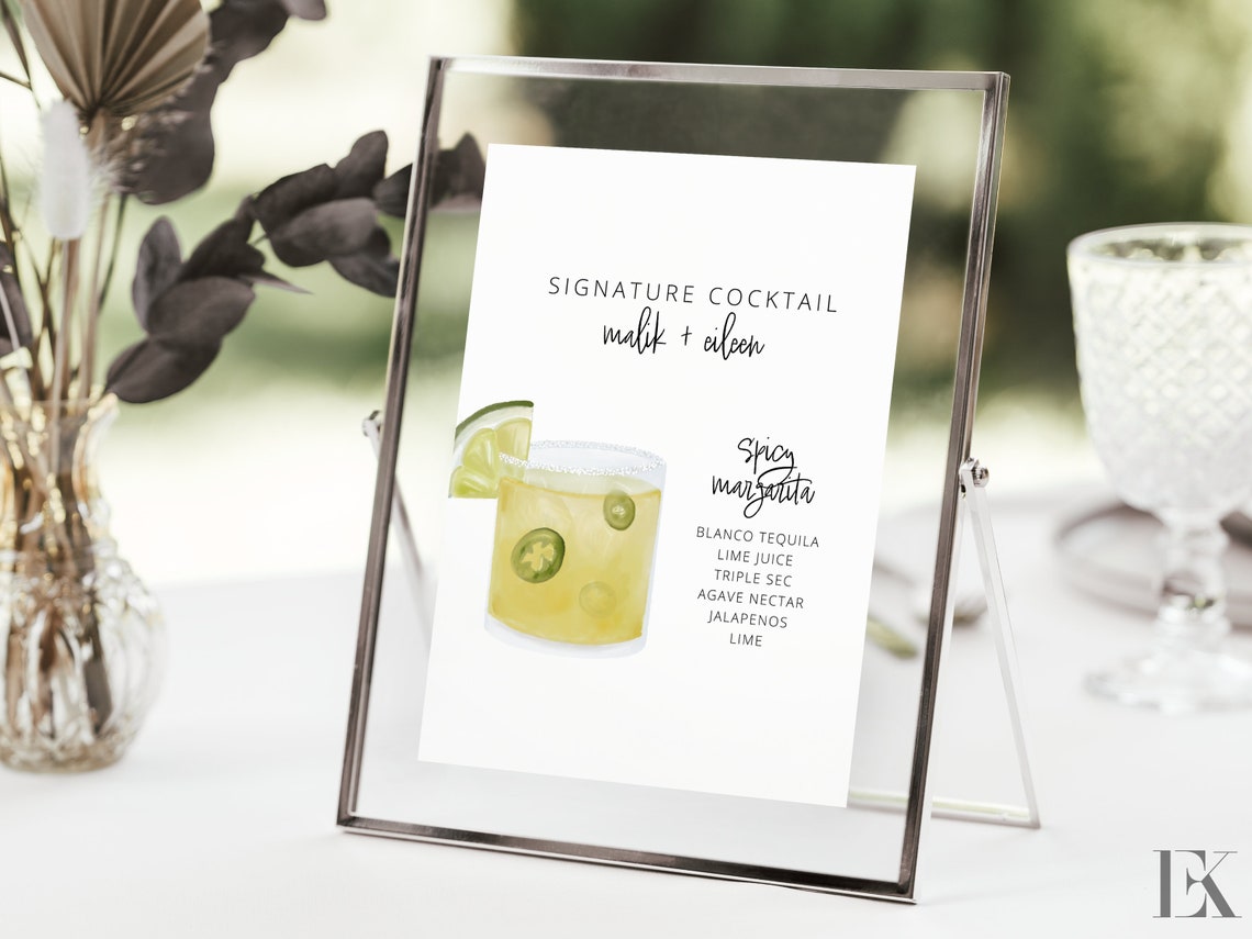 Signature Drink Custom Bar Sign Signature Cocktail Wedding - Etsy