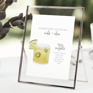 Signature Drink Custom Bar Sign, Signature Cocktail Wedding Signage ...