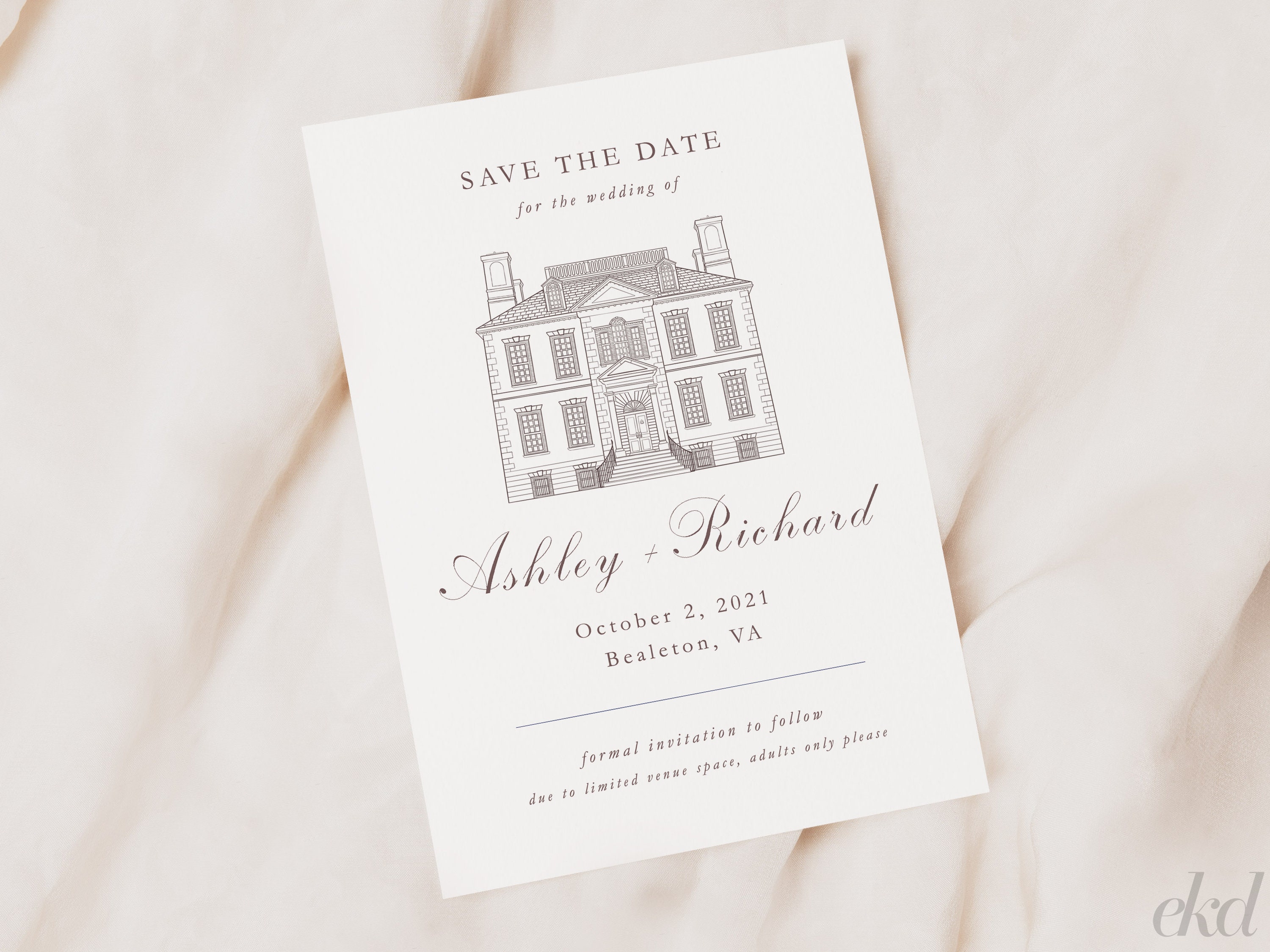 Printable Save the Date Template With Hand-drawn Custom Line-drawing ...