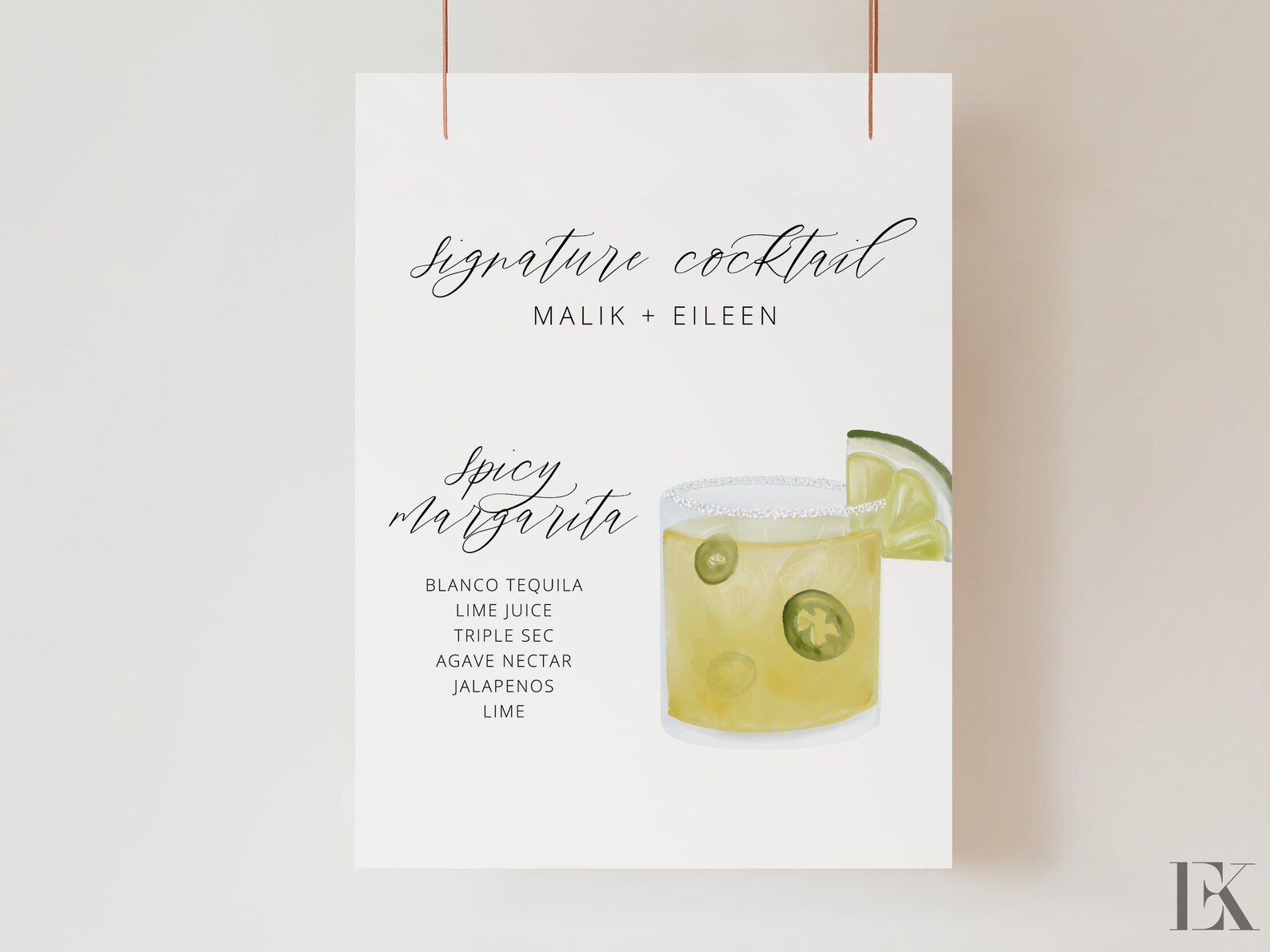 Signature Drink Custom Bar Sign, Signature Cocktail Wedding Signage ...