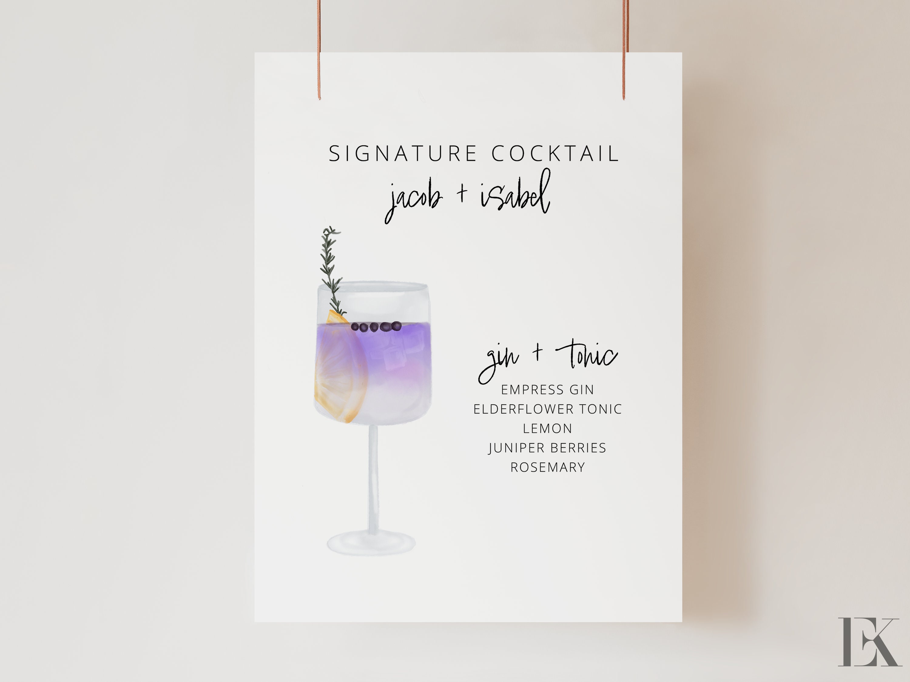 Signature Drink Custom Bar Sign Signature Cocktail Wedding - Etsy