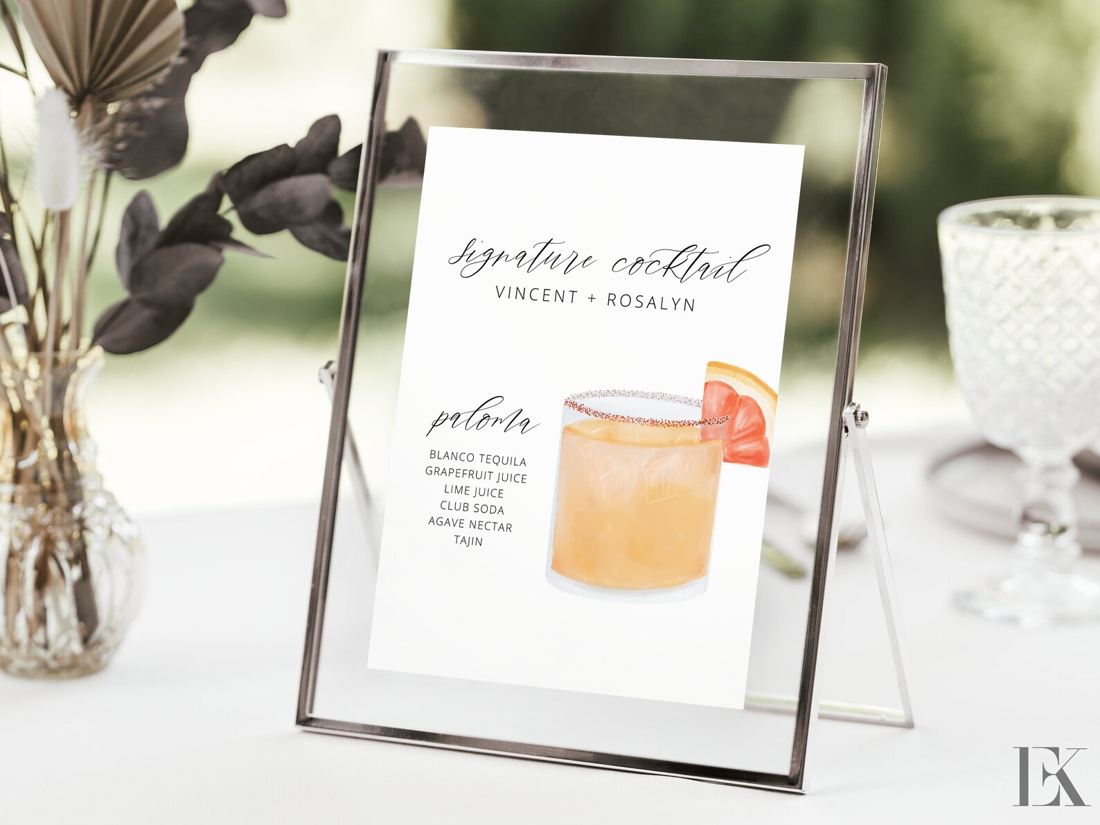 Signature Drink Custom Bar Sign, Signature Cocktail Wedding Signage ...