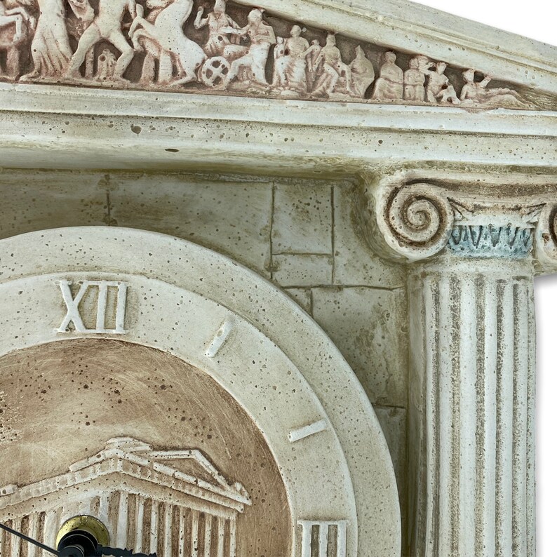 Clock With Greek Columns and Parthenon / Handmade and Hand | Etsy