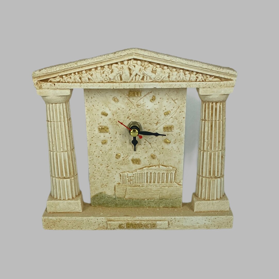 Clock With Greek Columns in Doric Order Handmade 14cm - Etsy UK