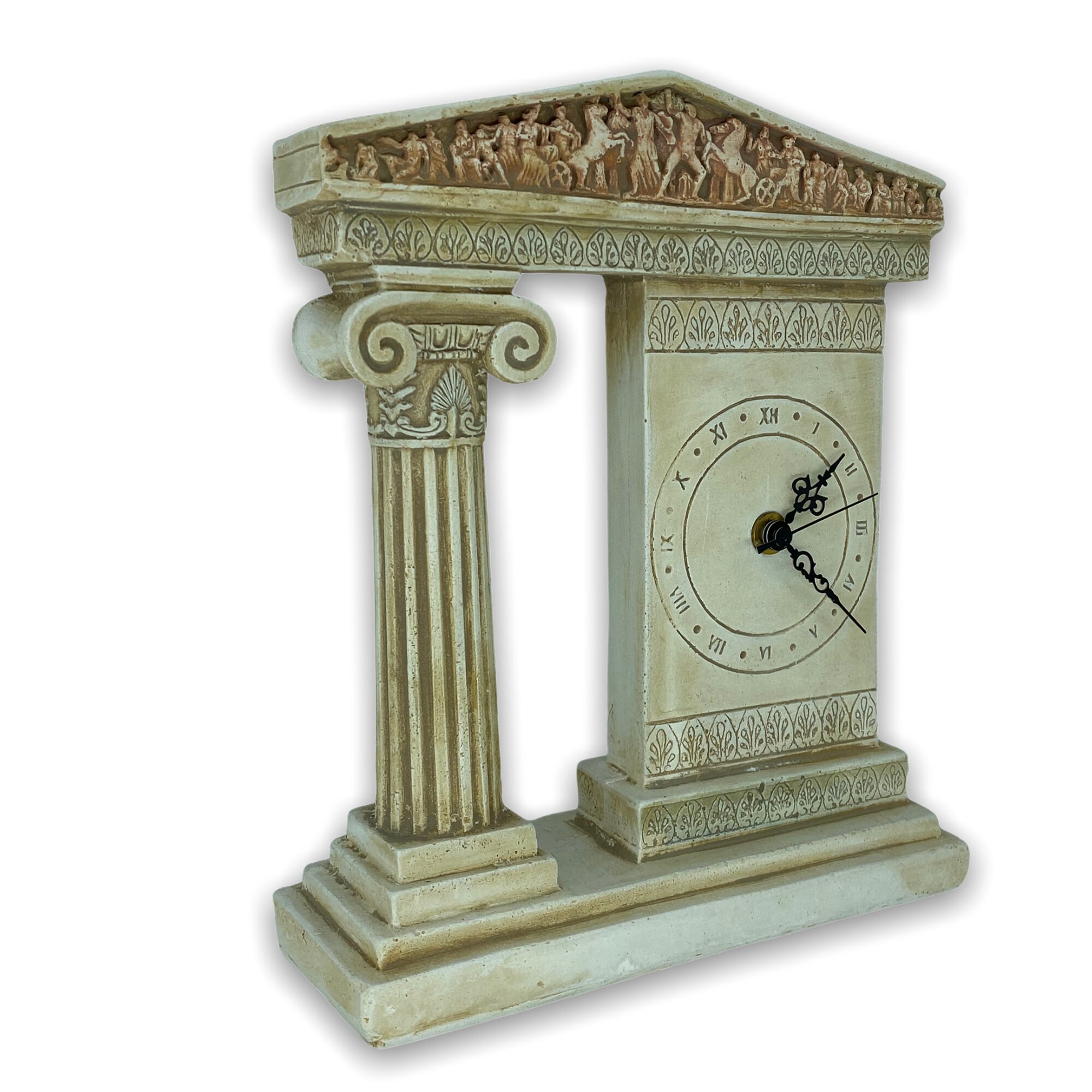 Clock with Greek Ionic Style Column/Handmade and Hand Painted | Etsy
