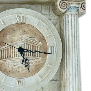 Clock With Greek Columns and Parthenon / Handmade and Hand Painted ...