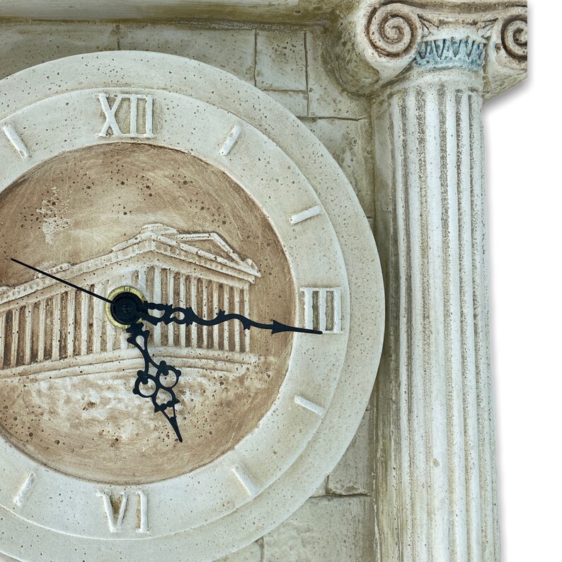 Clock With Greek Columns and Parthenon / Handmade and Hand | Etsy