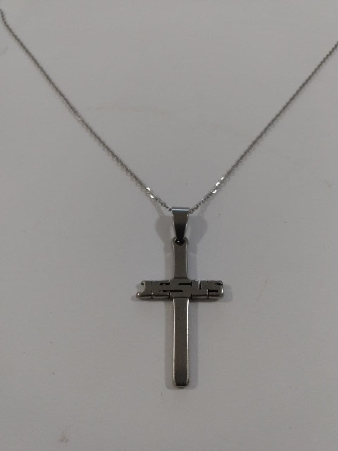 Silver Chain With Cross Pendant - Etsy