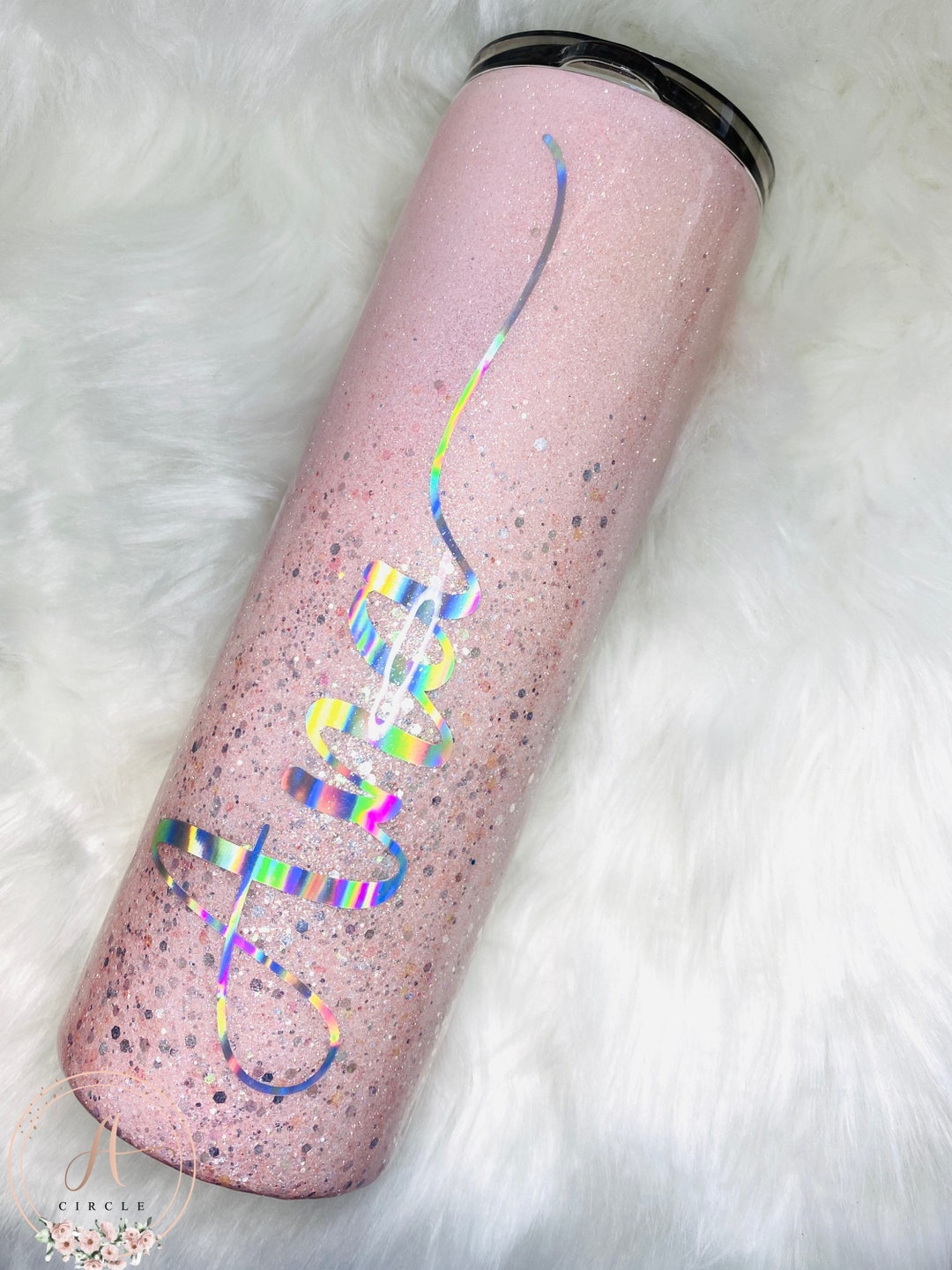 Light Pink Glitter Tumbler, Personalized Glitter Tumbler, Pink Ombré ...