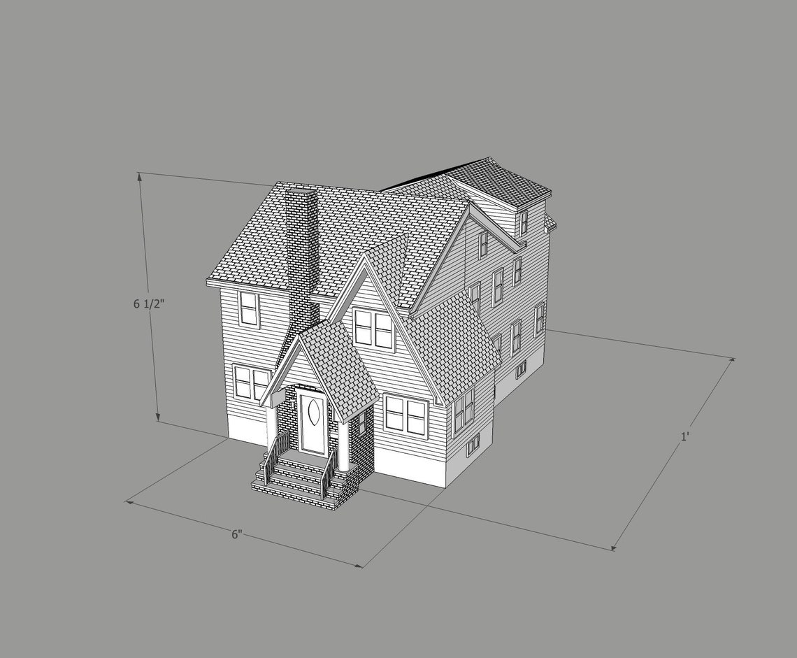 Custom 3D Printed House Model DETAILED - Etsy