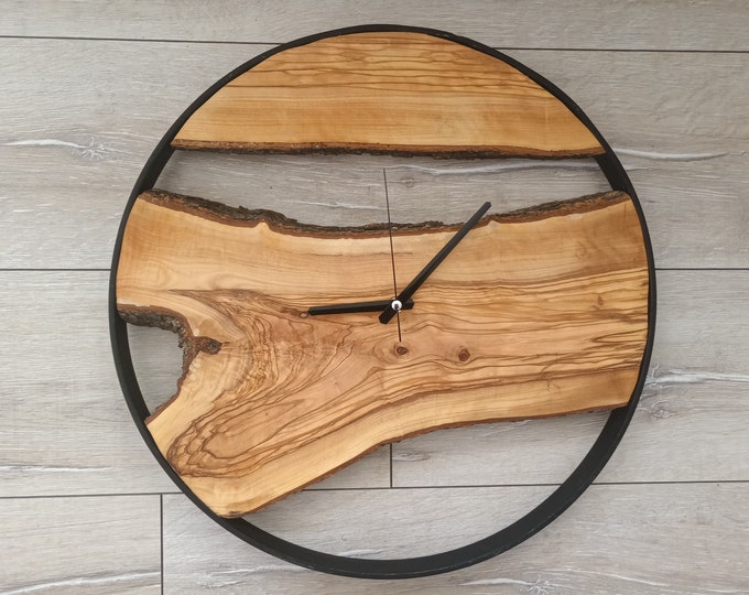 Live Edge Clock, Wood Clock, Special Series, Rustic Wood Clock, Large ...
