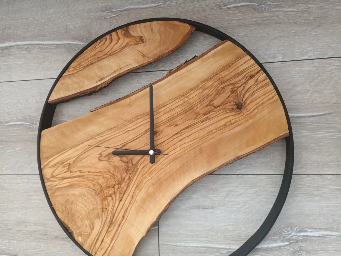18, Made to Order, Live Edge Clock, Wood Clock, Rustic Wood Clock ...
