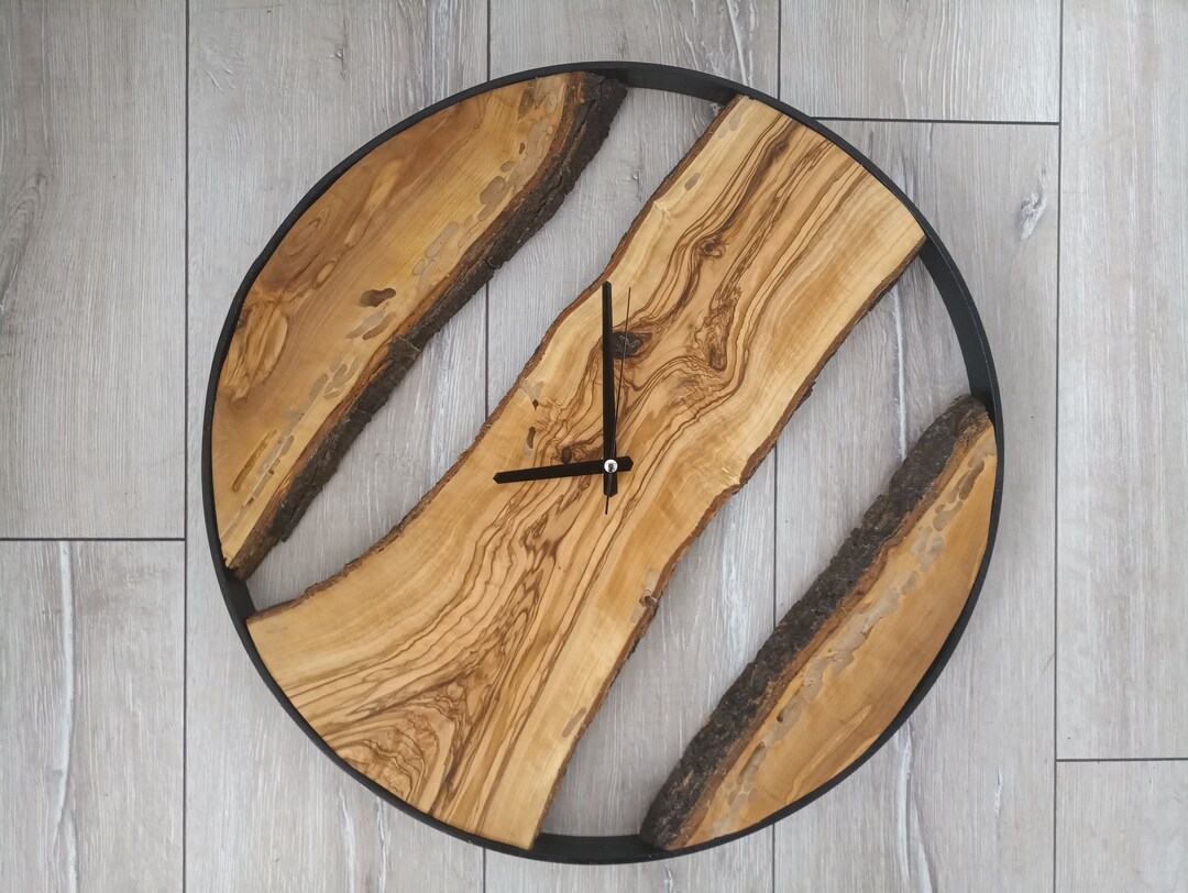 Awesome Natural Clock Gift,big Live Edge Clock, 20 Inches Wood Clock ...