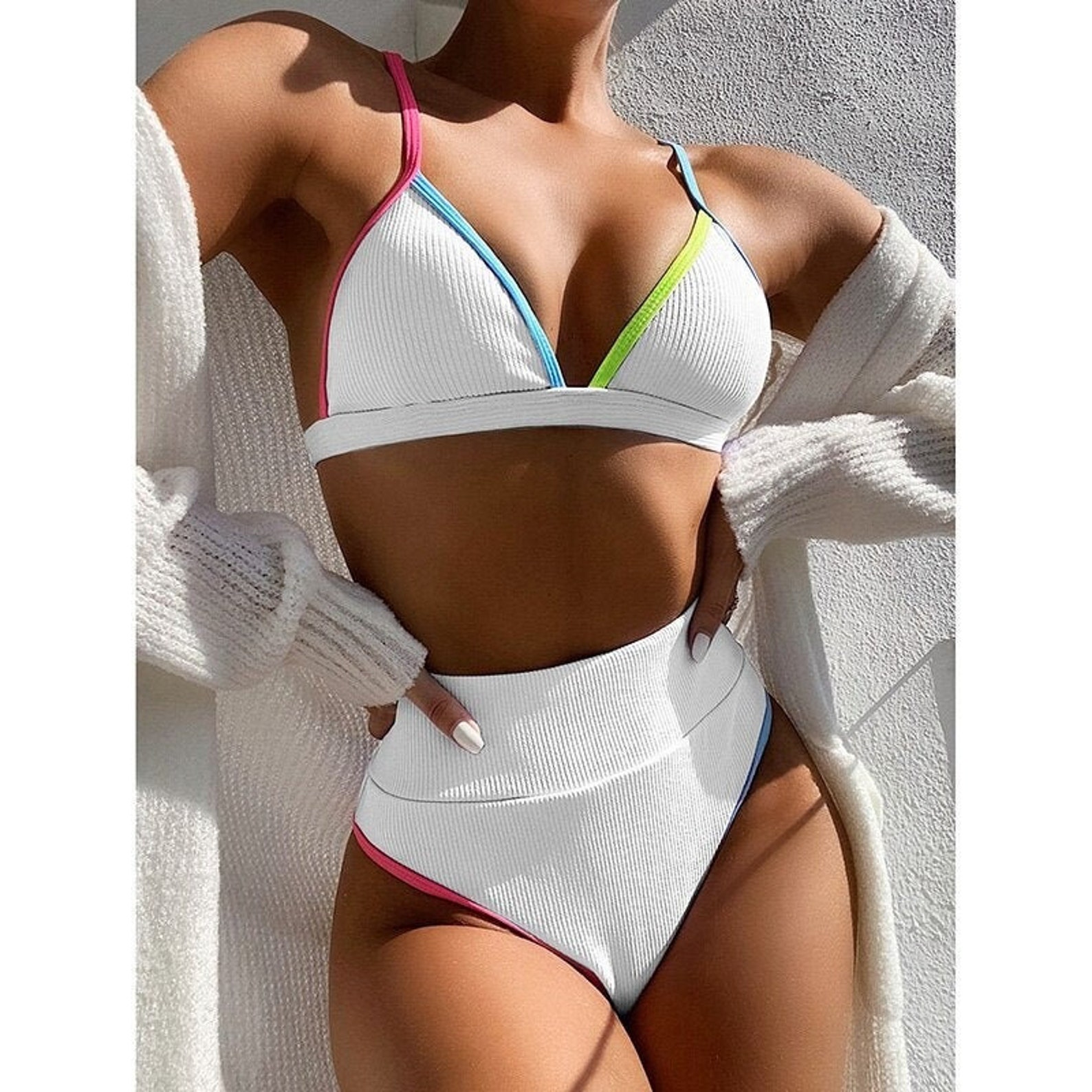 Bandeau High Waist Bikini Push Up Swimwear Women 2021 Dragon Etsy