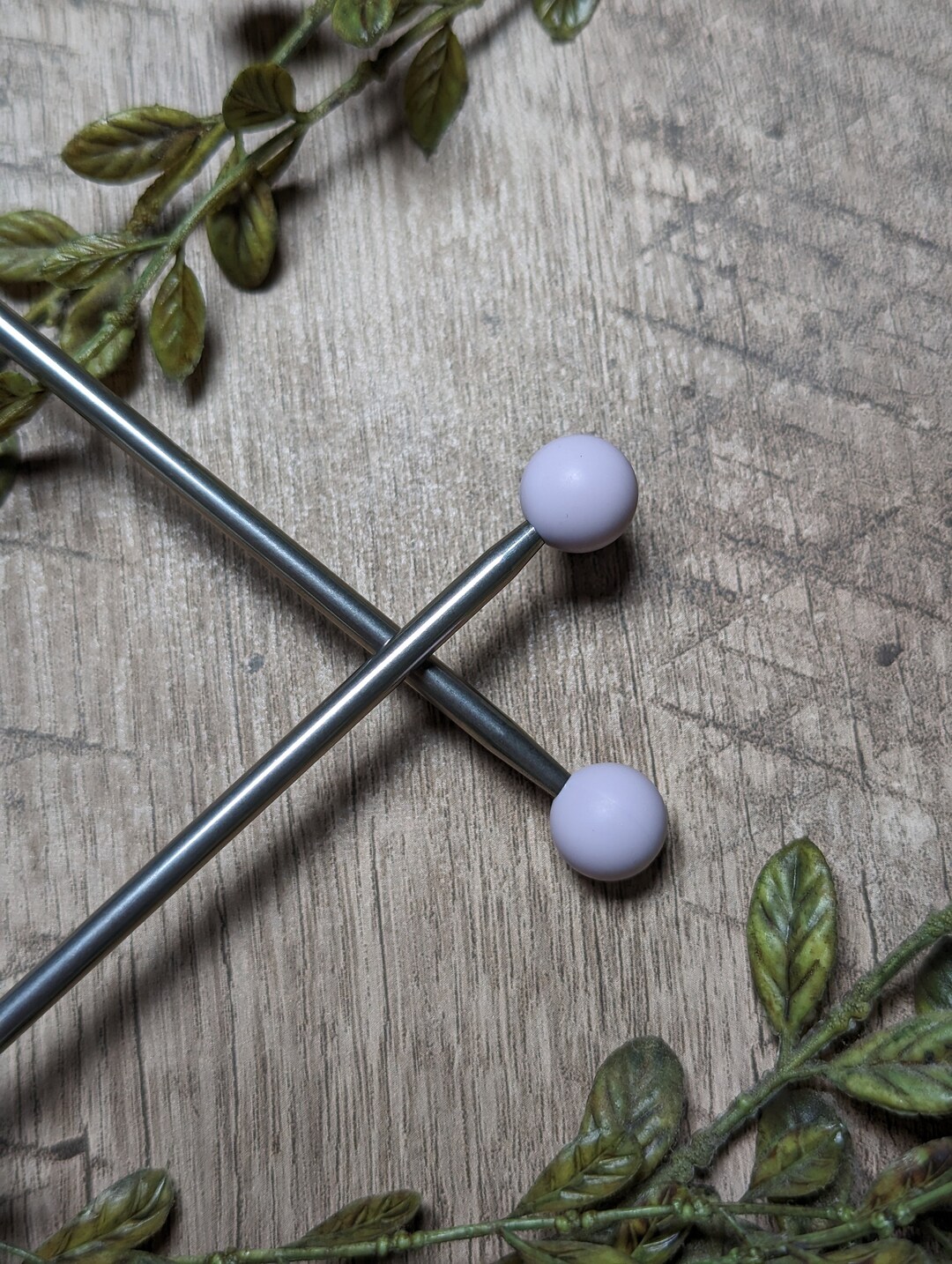 Lavender Round Sphere Stitch Stoppers, Knitting Needle Point Protectors ...