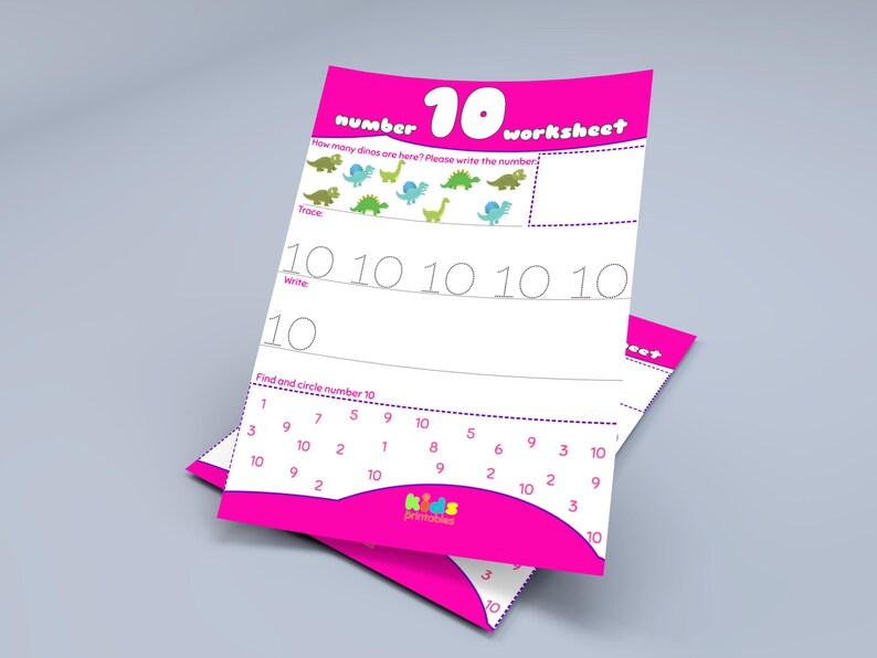 Printable Number Ten Worksheets 2 in 1 Bundle | Kindergarten Numbers ...