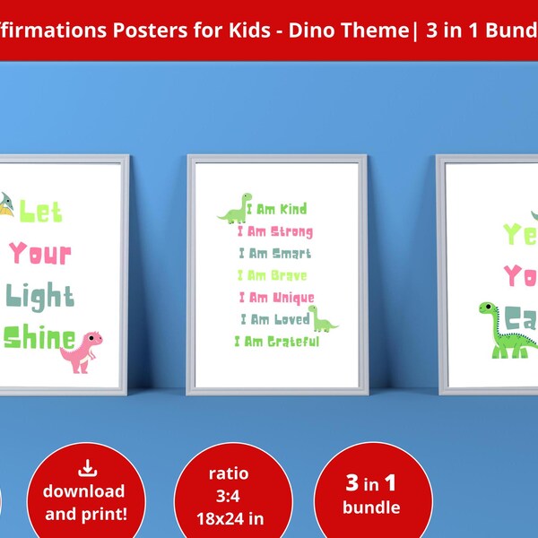 Motivation Poster for Children Affirmation Wall Art Kids Room Decor ...