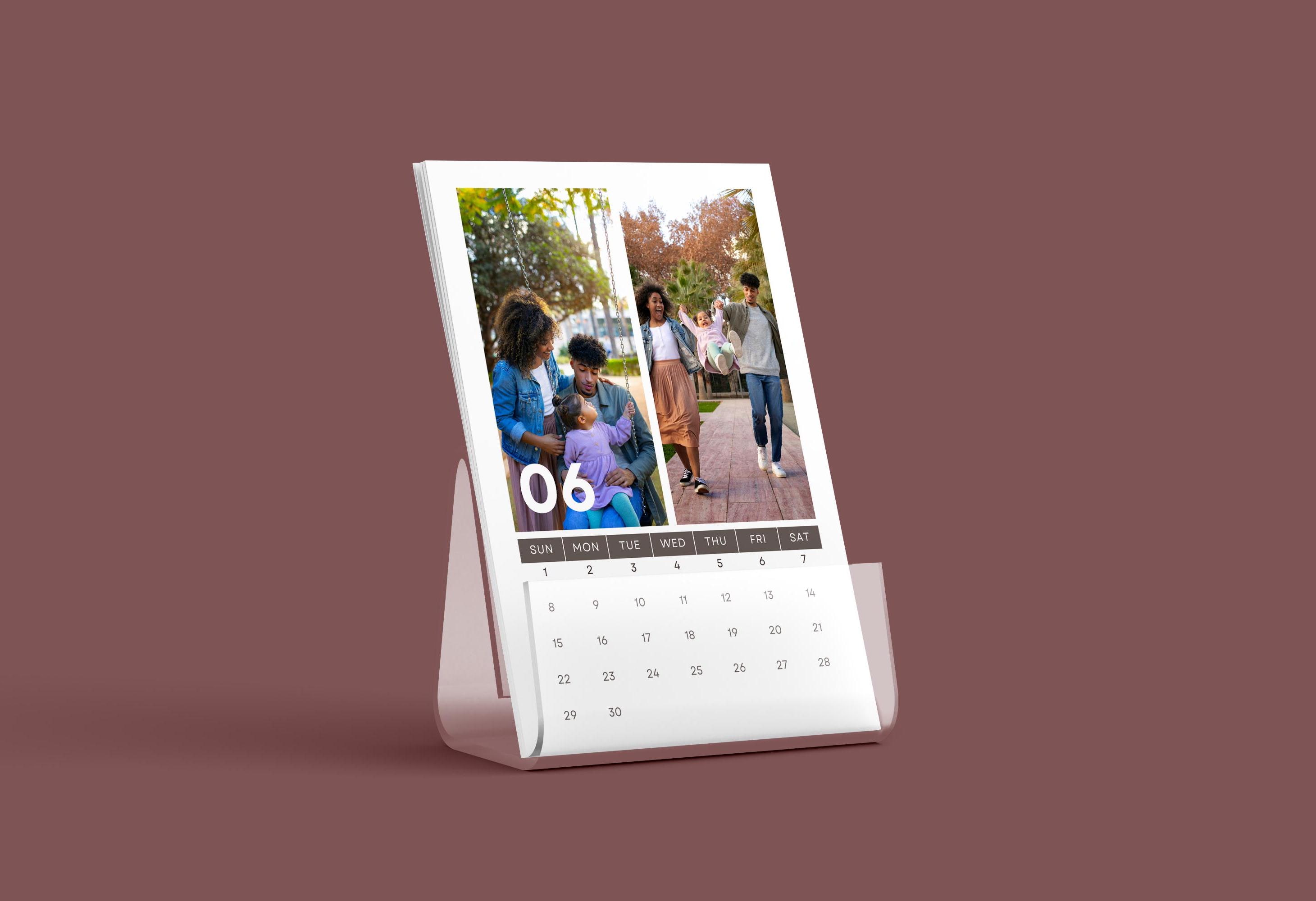 Personalized Desk Photo Calendar 5*7 Inches | Editable Canva Template ...