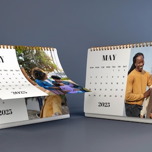 Mini Desk Photo Calendar 2025 - Editable Canva Template | Personalized ...