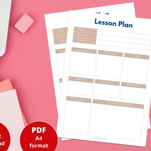 Minimalistic Lesson Plan Printable| Digital Download |A4 Pdf|teachers ...