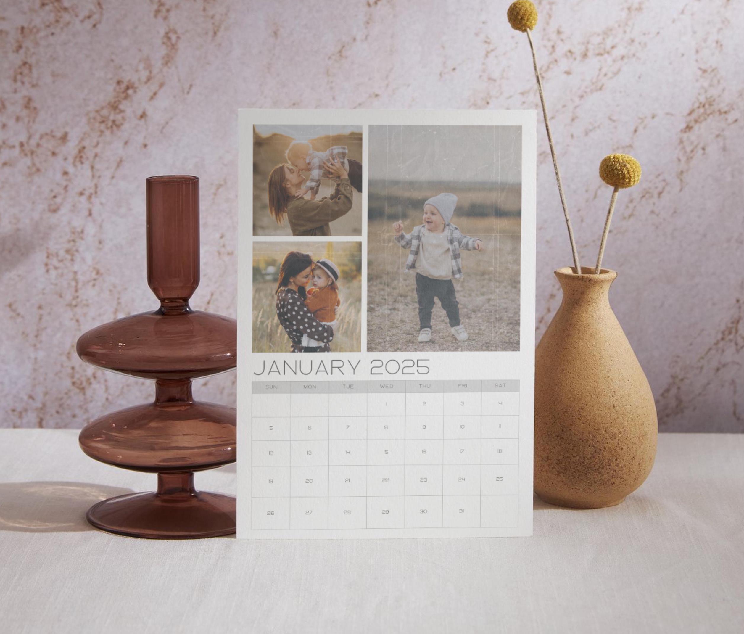 January 2025 Custom Calendar With Your Images | Editable Canva Template ...