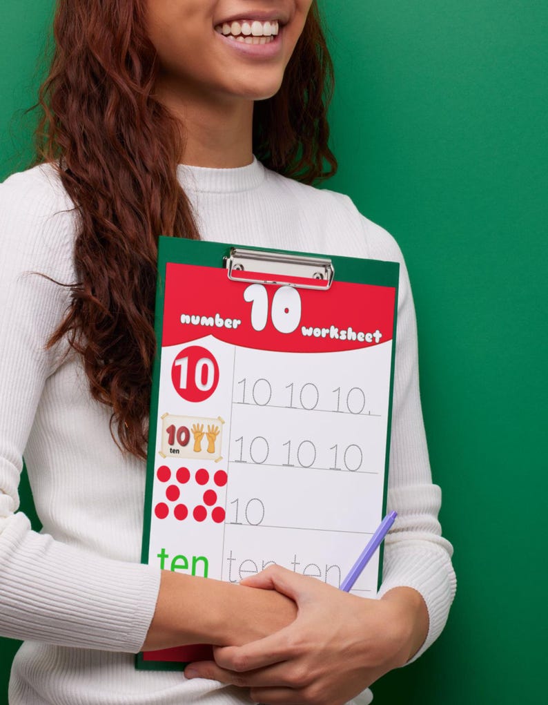 Printable Number Ten Worksheets 2 in 1 Bundle | Kindergarten Numbers ...