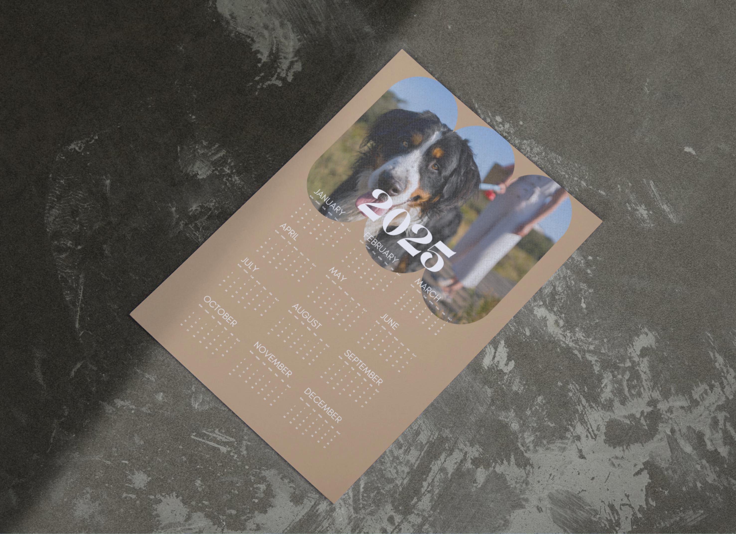 Editable Photo Calendar - Canva Template | Printable Yearly Calendar ...