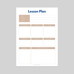 Minimalistic Lesson Plan Printable| Digital Download |A4 Pdf|teachers ...