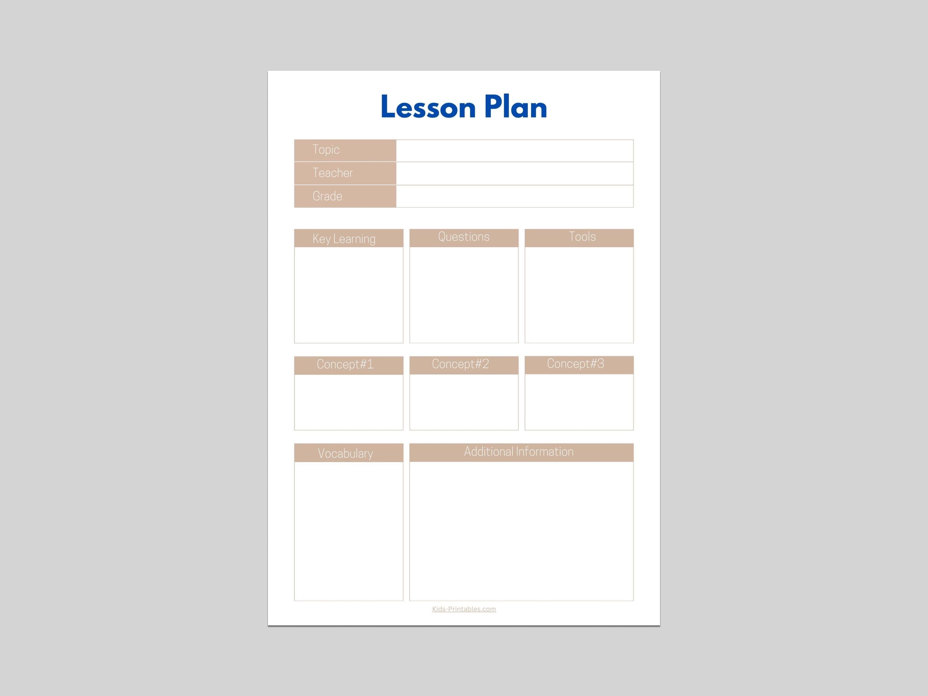 Minimalistic Lesson Plan Printable| Digital Download |A4 Pdf|teachers ...